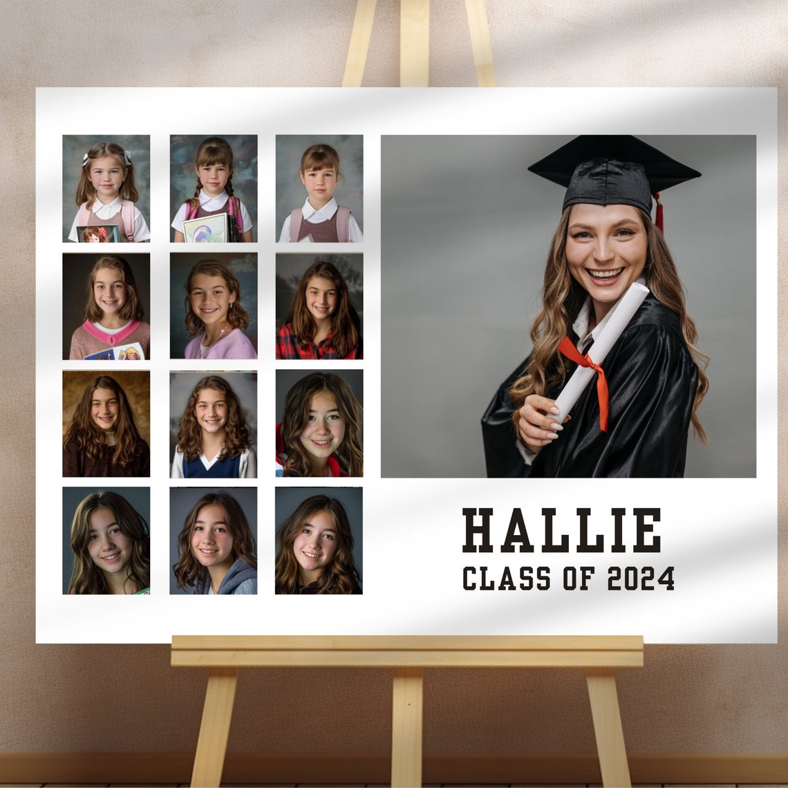 Class of 2024 Graduation Party Sign Template Custom Color Modern ...