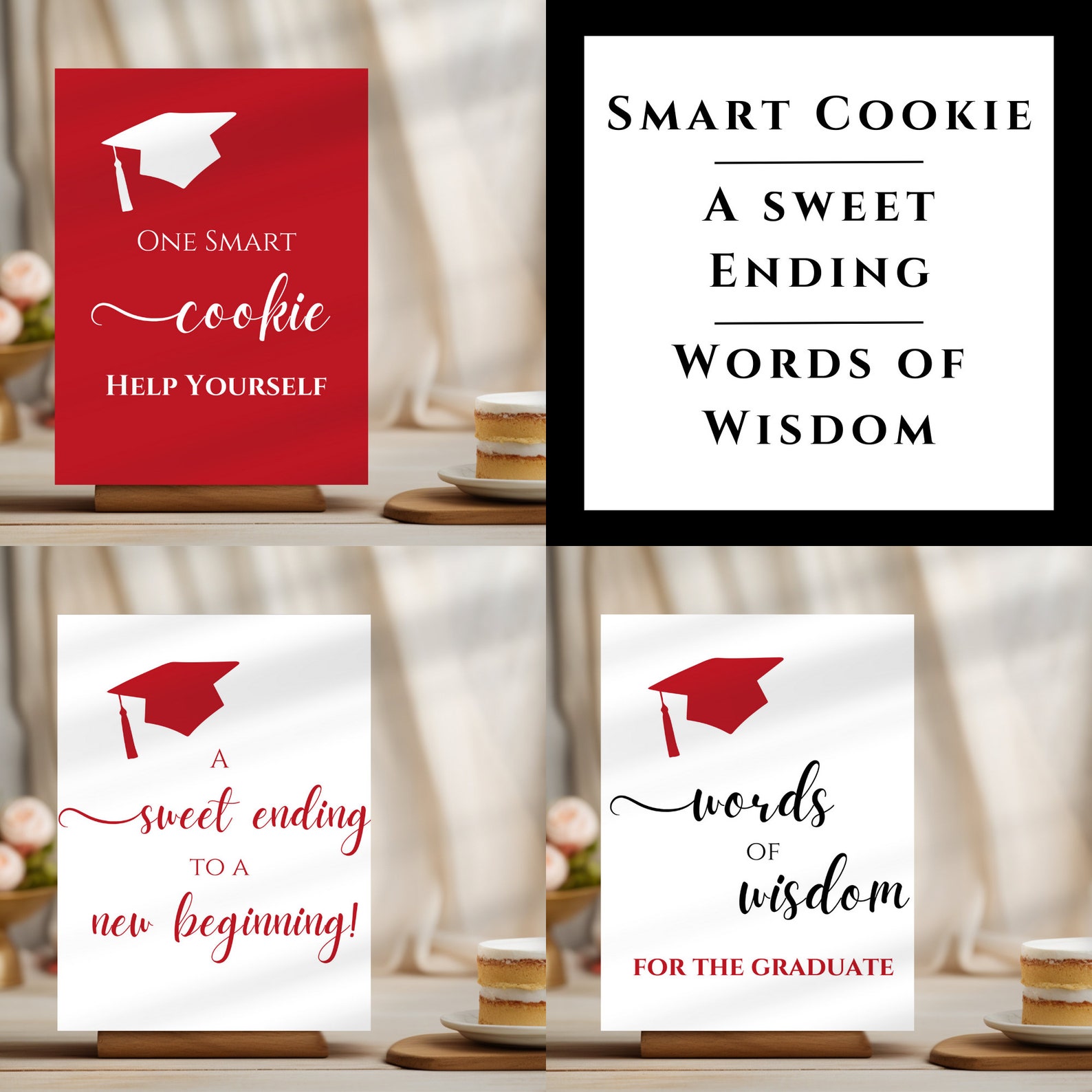 Graduation Party Sign Bundle Editable Grad Table Signs Printable ...