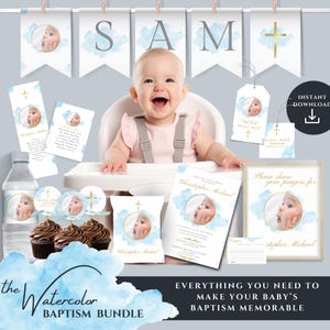 Blue Watercolor Prayer Card Keepsake Template, Printable Bookmark ...