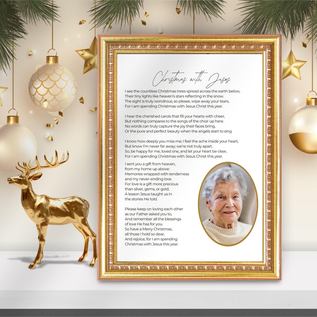 Christmas in Heaven Poem Print With Photo: Memorial Gift (editable ...