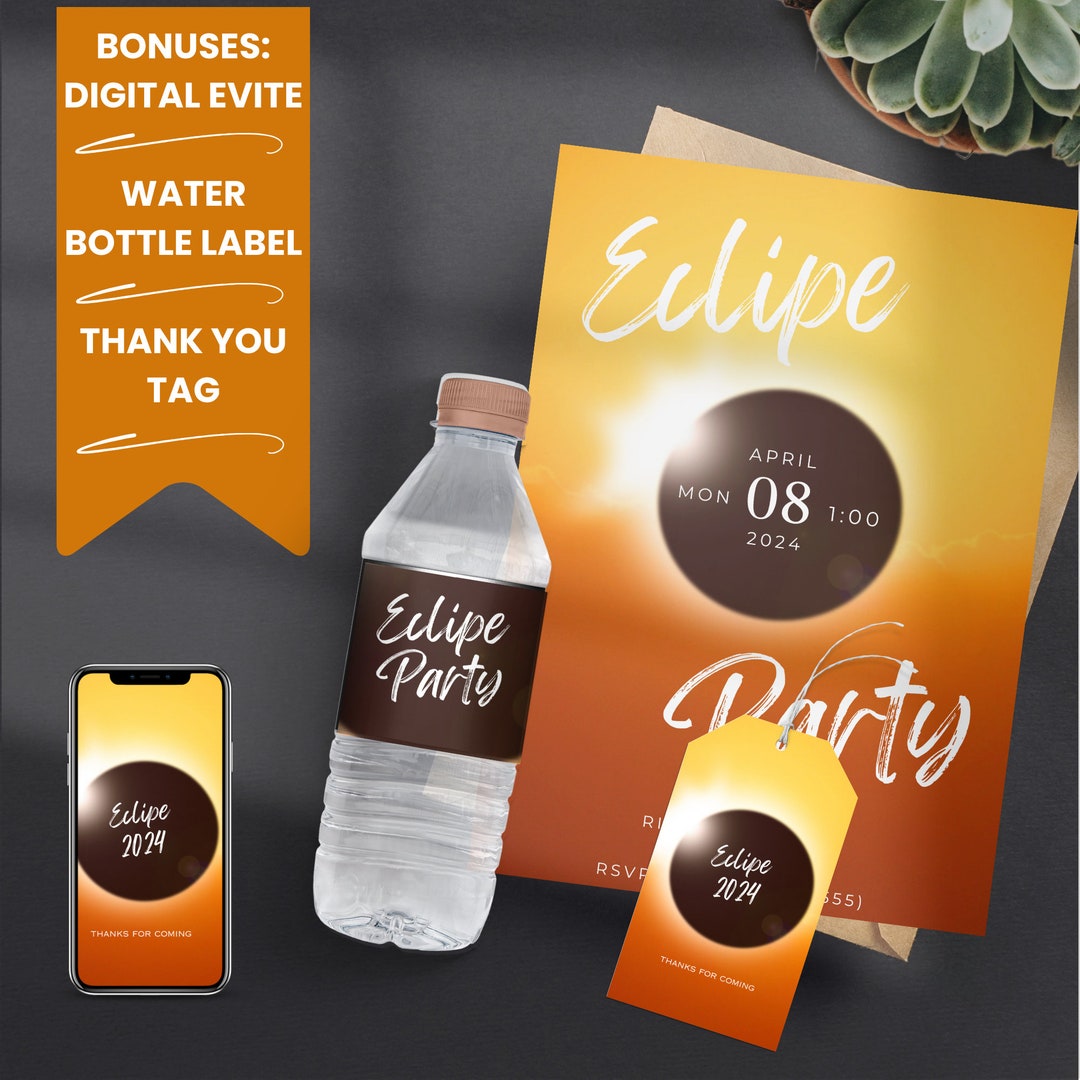 Viewing Party Printable Decorations DIY Instant 2024 Solar Eclipse ...