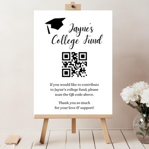 Graduation QR Code Sign and Grad Party Insert, Invitation Insert ...