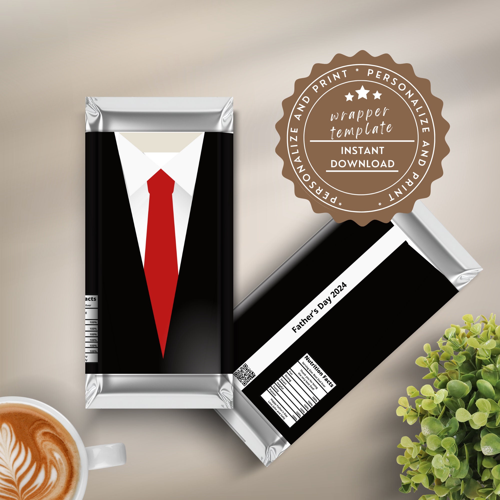 Chocolate Bar Wrapper Father's Day Gift for Dad Personalized Happy ...