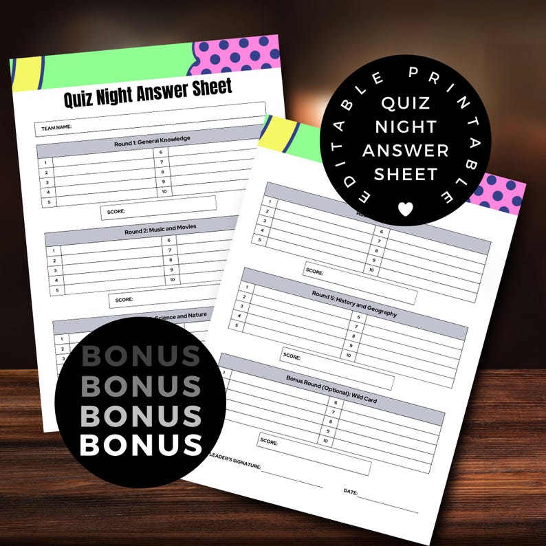 Trivia Night Invitation Printable Pub Quiz Flyer Editable Template ...