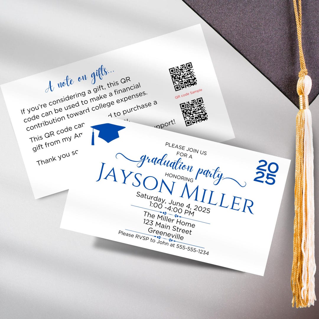 Graduation Party Invitation Template Editable, Grad Party Invite Insert ...