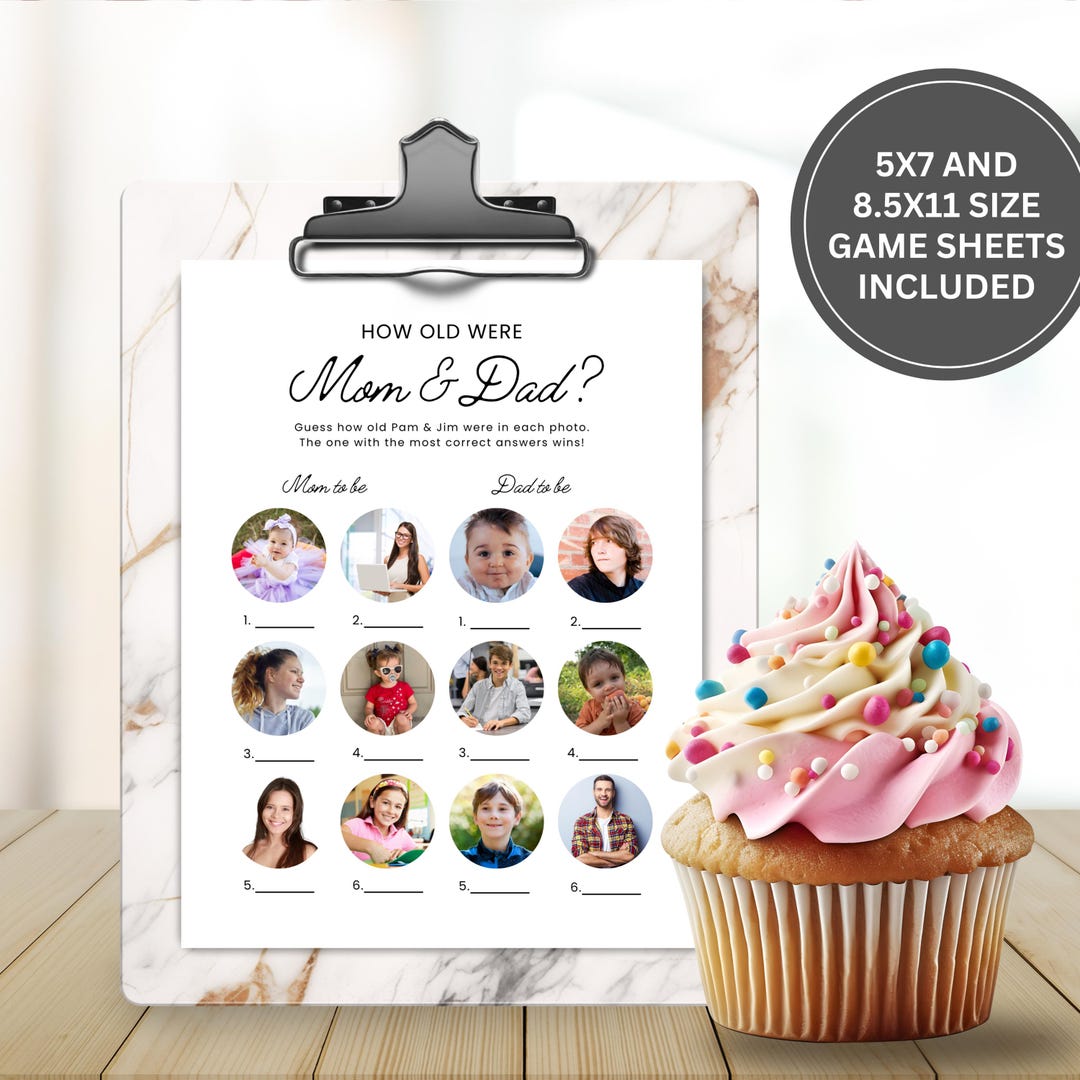 Guess the Baby Photo Game: Editable Baby Shower Activity (5x7 & 8.5x11 ...