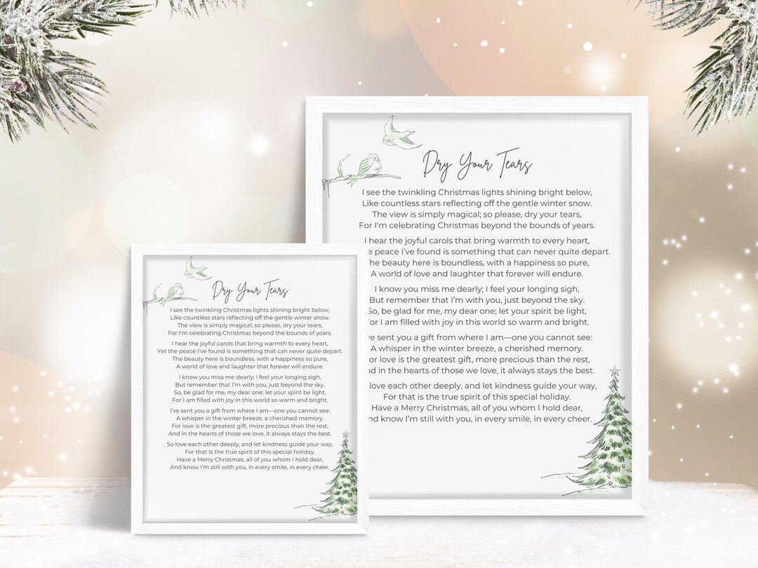 Printable Tribute for Loved One, Christmas in Heaven Printable Poem ...