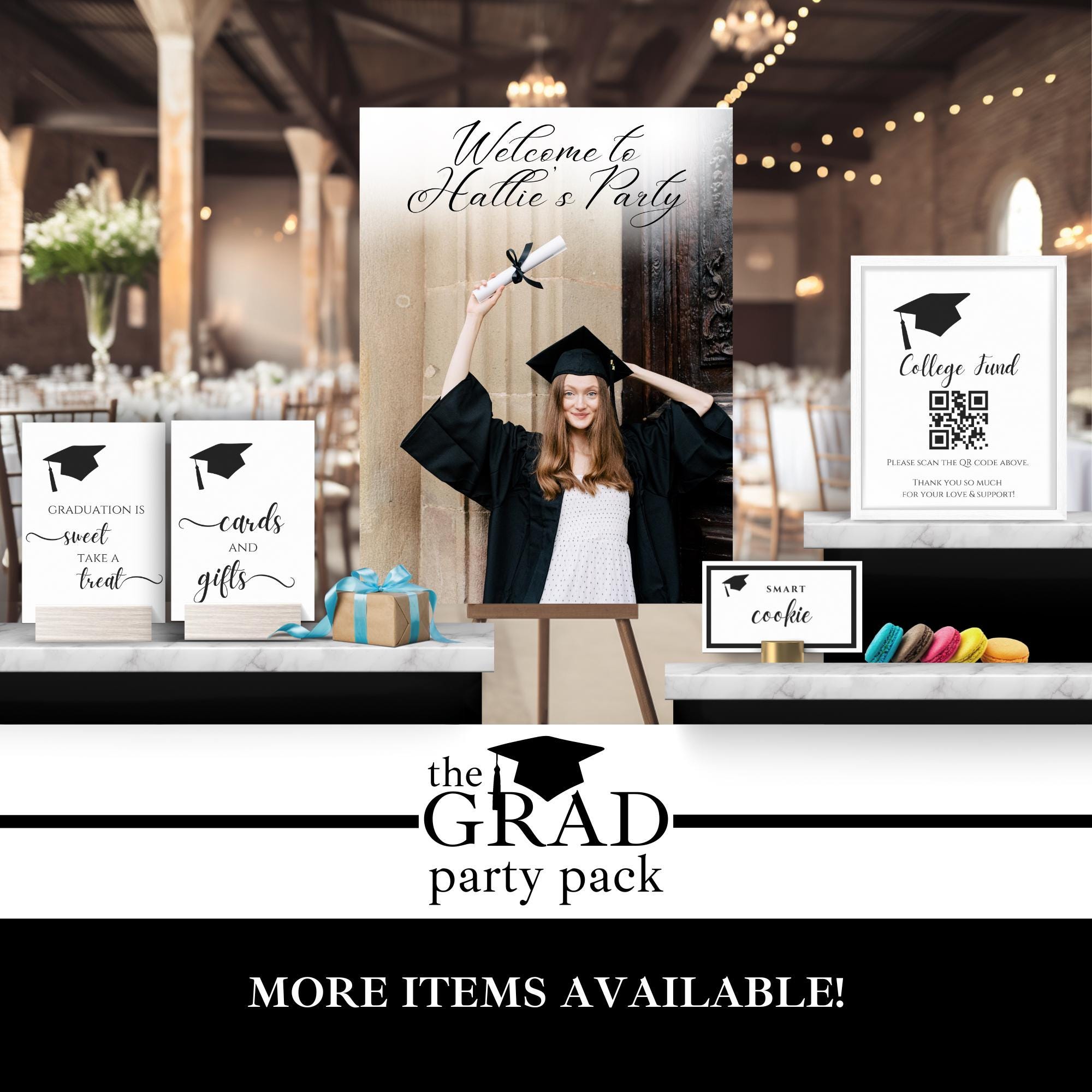 Graduation Party Decorations Grad Candy Bar Sign Editable Template ...