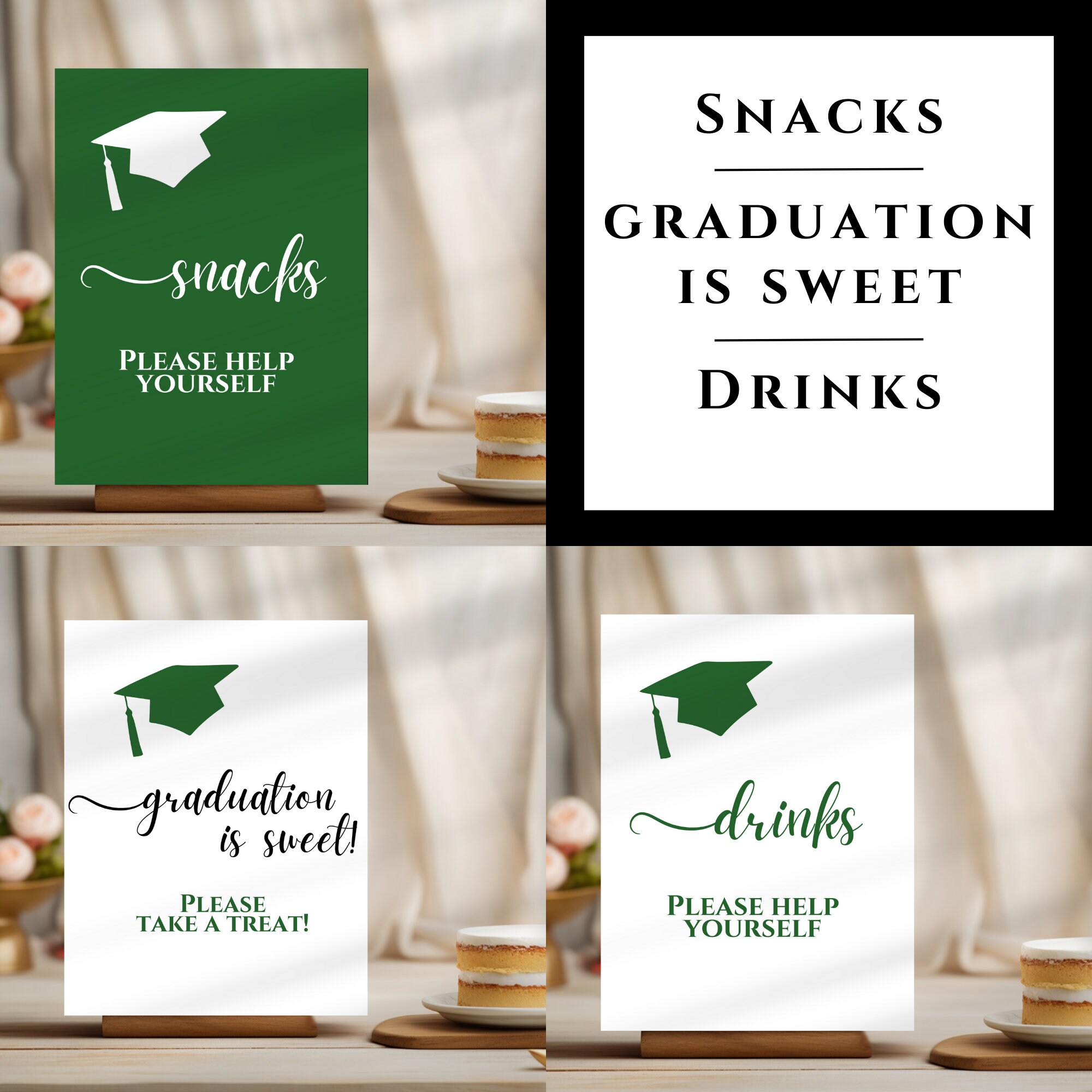 Graduation Party Sign Bundle Editable Grad Table Signs Printable ...