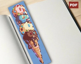 Cross Stitch Pattern Sunset Pixel Art Bookmark Instant Download PDF - Etsy