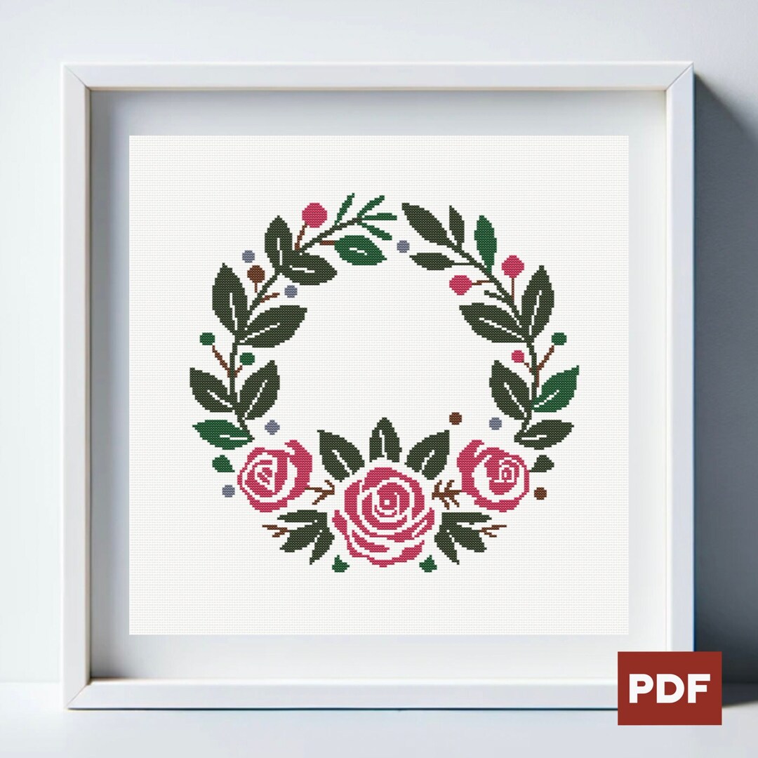 Cross Stitch Pattern Minimal Rose Loop Instant Download PDF - Etsy