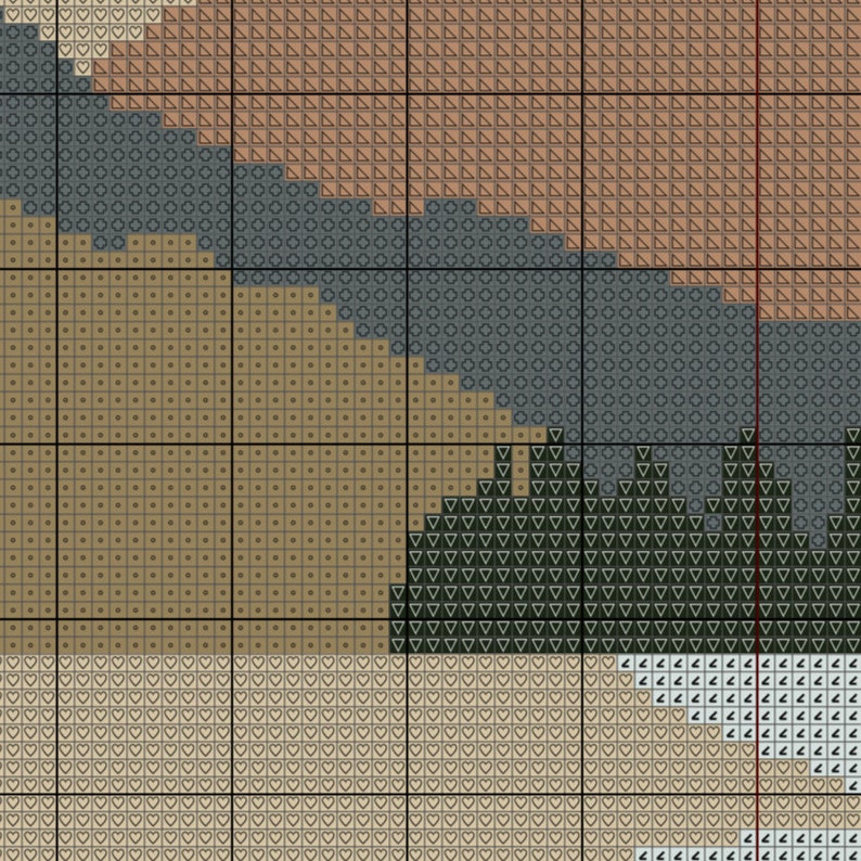 Cross Stitch Pattern Mountain Landscape Instant Download PDF - Etsy