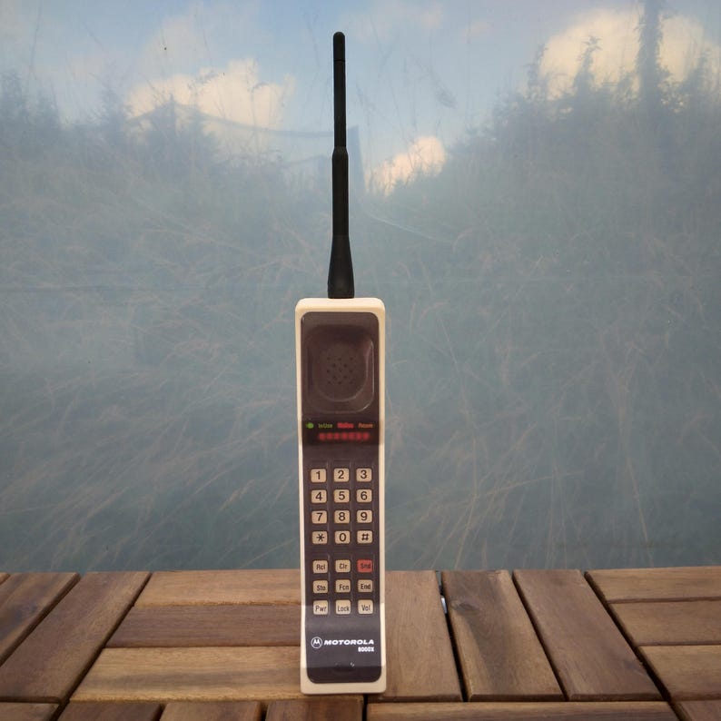 Dynatac 8000x Brick Phone Prop in Beige. the Front is a Label. No ...