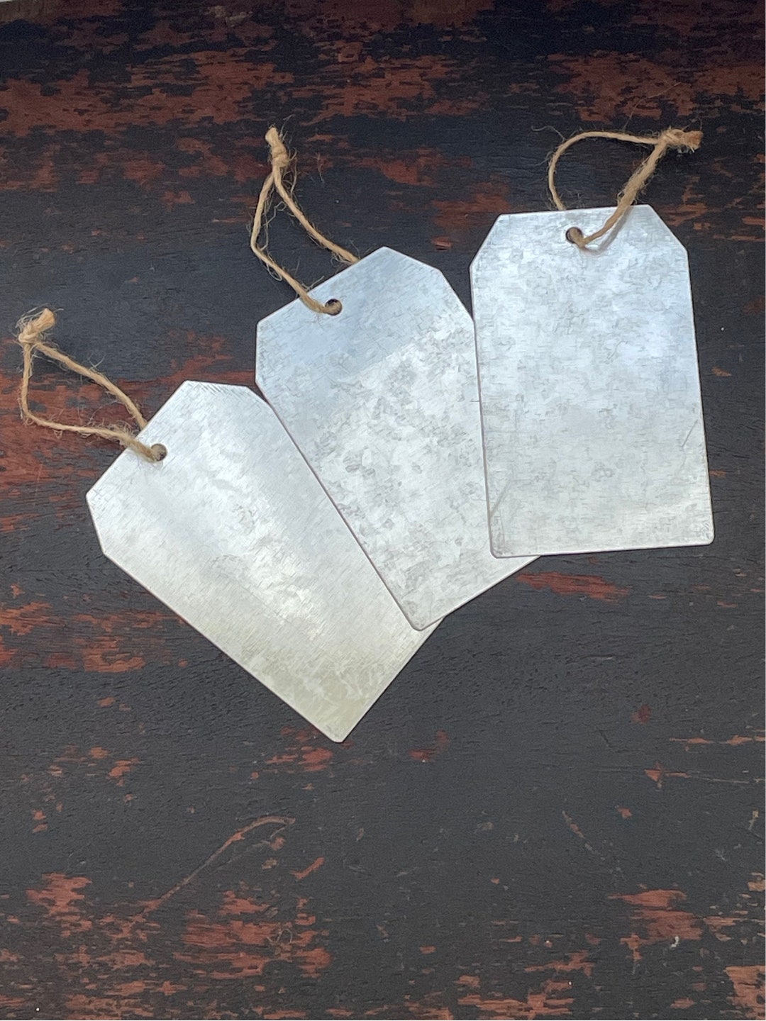 Galvanized Metal Tags Set of 3 Metal Gift Tags for Farmhouse Tin Tags ...