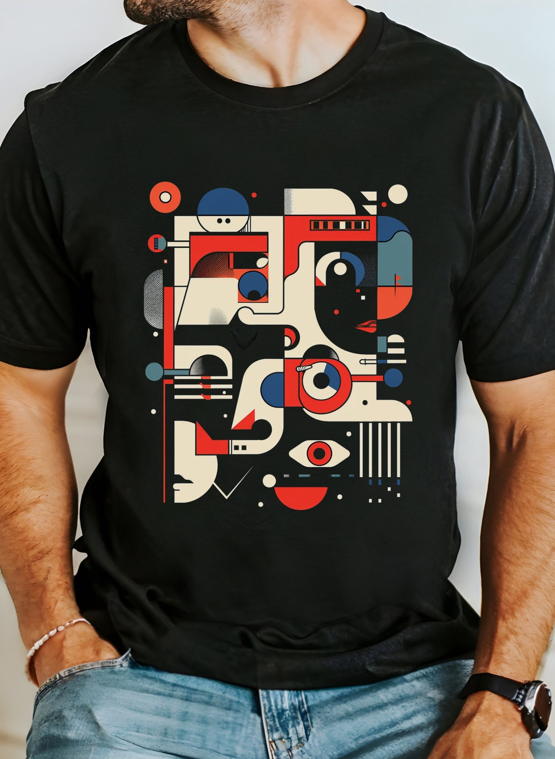 Modern Art T-shirt, Abstract Shirt, Artsy Tee, Geometric Shapes ...