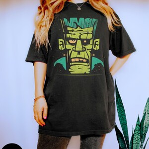 Retro Frankenstein Shirt | Vintage Spooky Halloween Comfort Colors® Tee ...