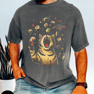Cat Eating Sushi Shirt, Funny Cat Shirt, Funny Sushi Shirt, Cat Lover ...