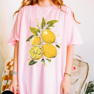 Lemon Shirt, Botanical Cottagecore Clothing, Lemon Print, Gardening ...