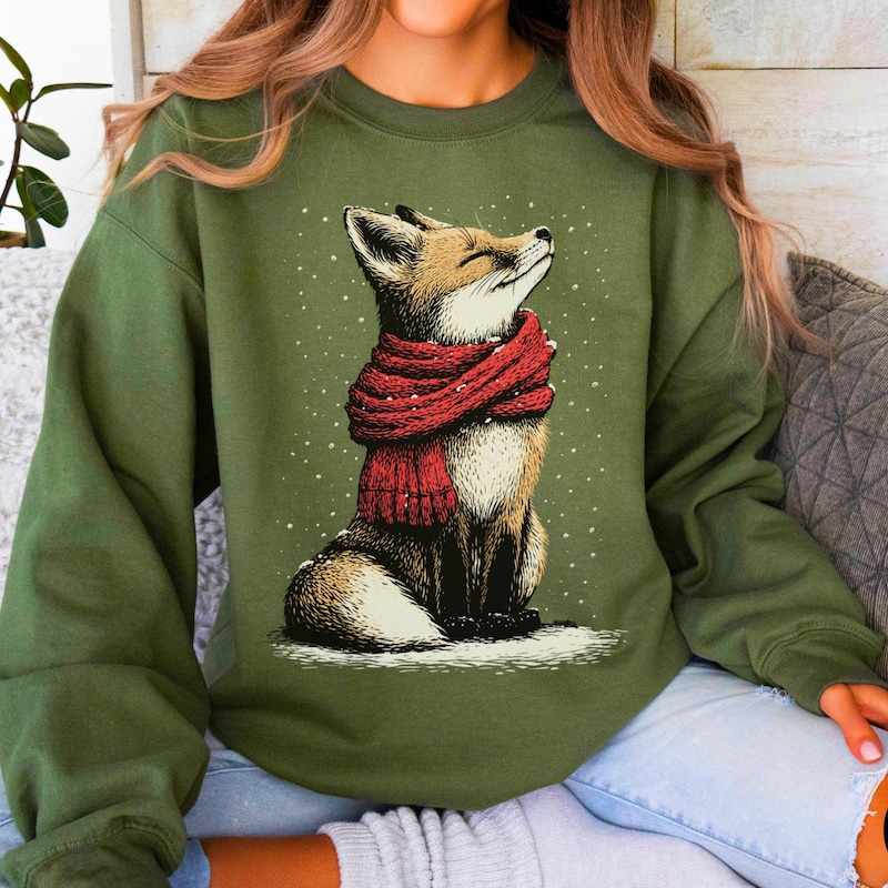White Fox Jumper - Etsy Australia