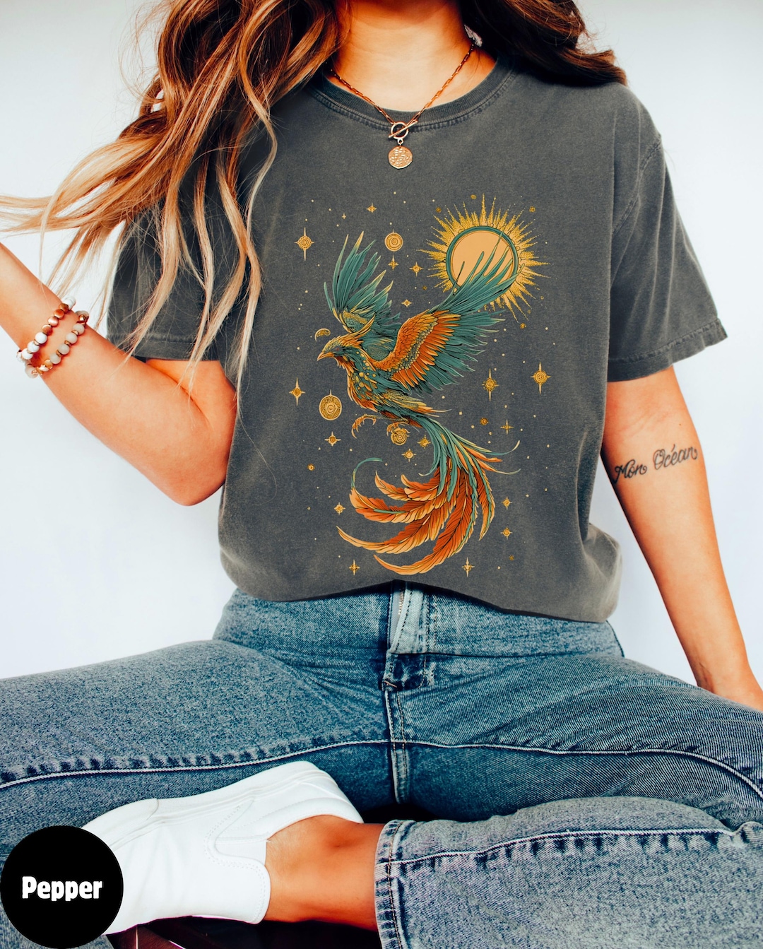 Phoenix Bird Tshirt, Firebird, Bird Lover Gift, Mythical Bird, Mystical ...