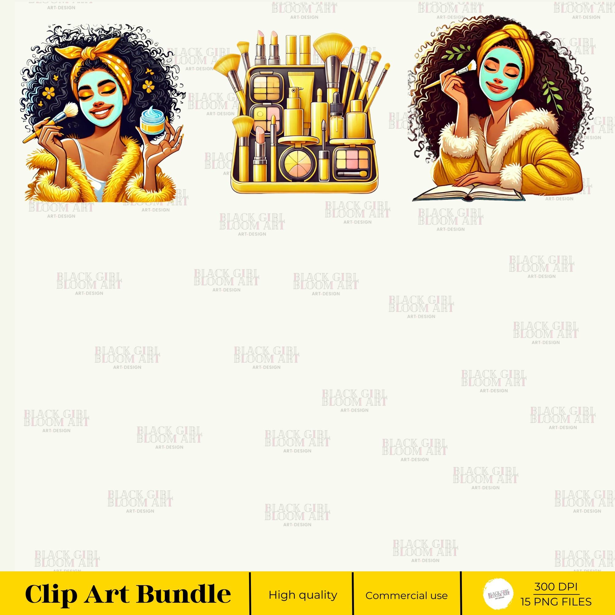Black Girl Self-care Clipart, Planner Stickers, Self-care, Bliss Spa ...