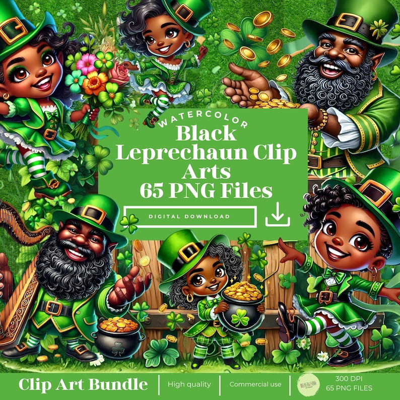 Black Leprachaun,st Patrick Clipart,transparent PNG Watercolor Patrick ...