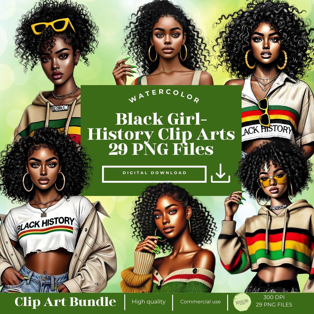 Black Girl History Clip Art,black Girl Clip Art.transparent PNG, Black ...