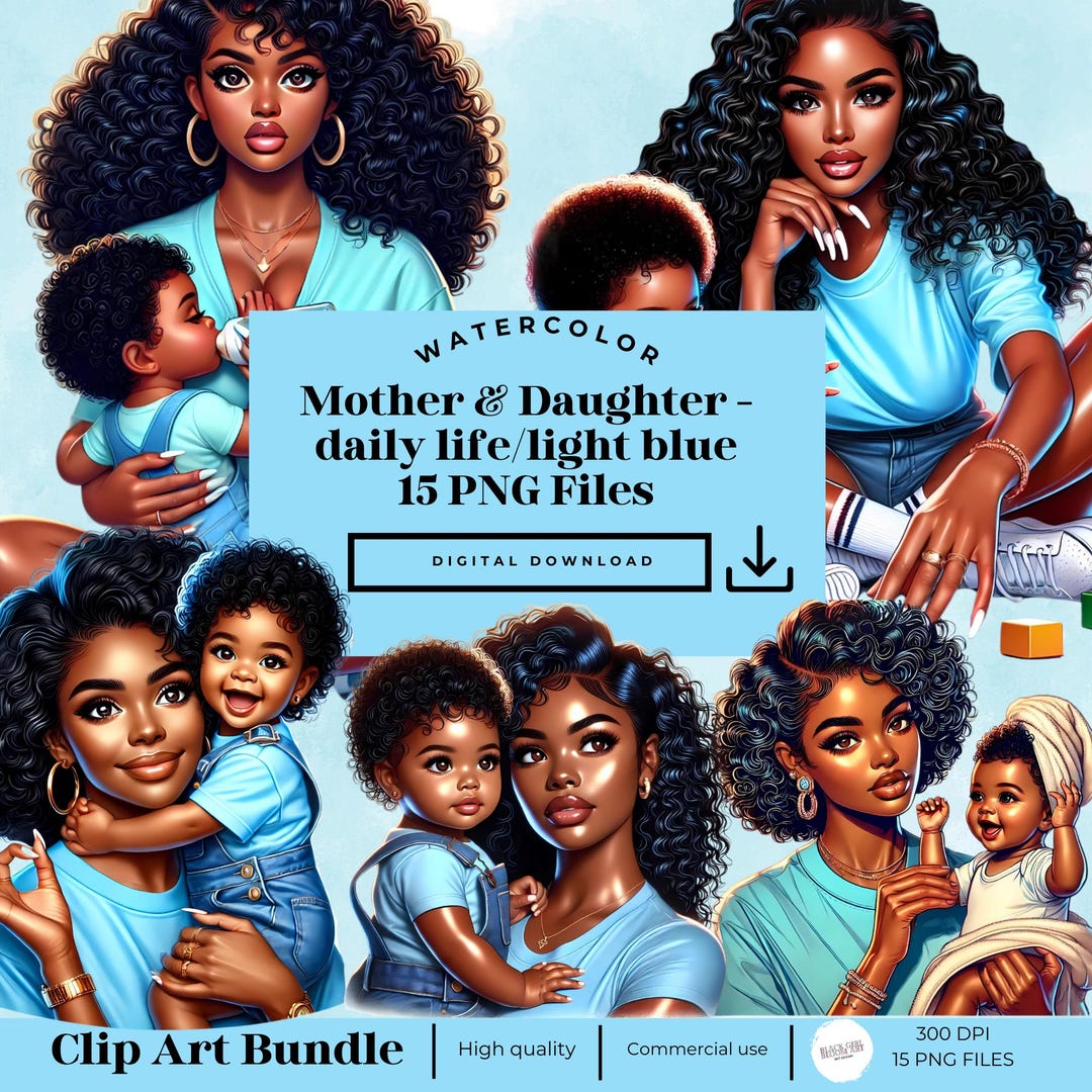 Mother's Day Clipart,black Mom Clipart, Mother and Son Clipart,children ...