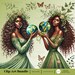 Black Girl Green Goddess PNG Graphics Transparent Clip Art, Commercial ...