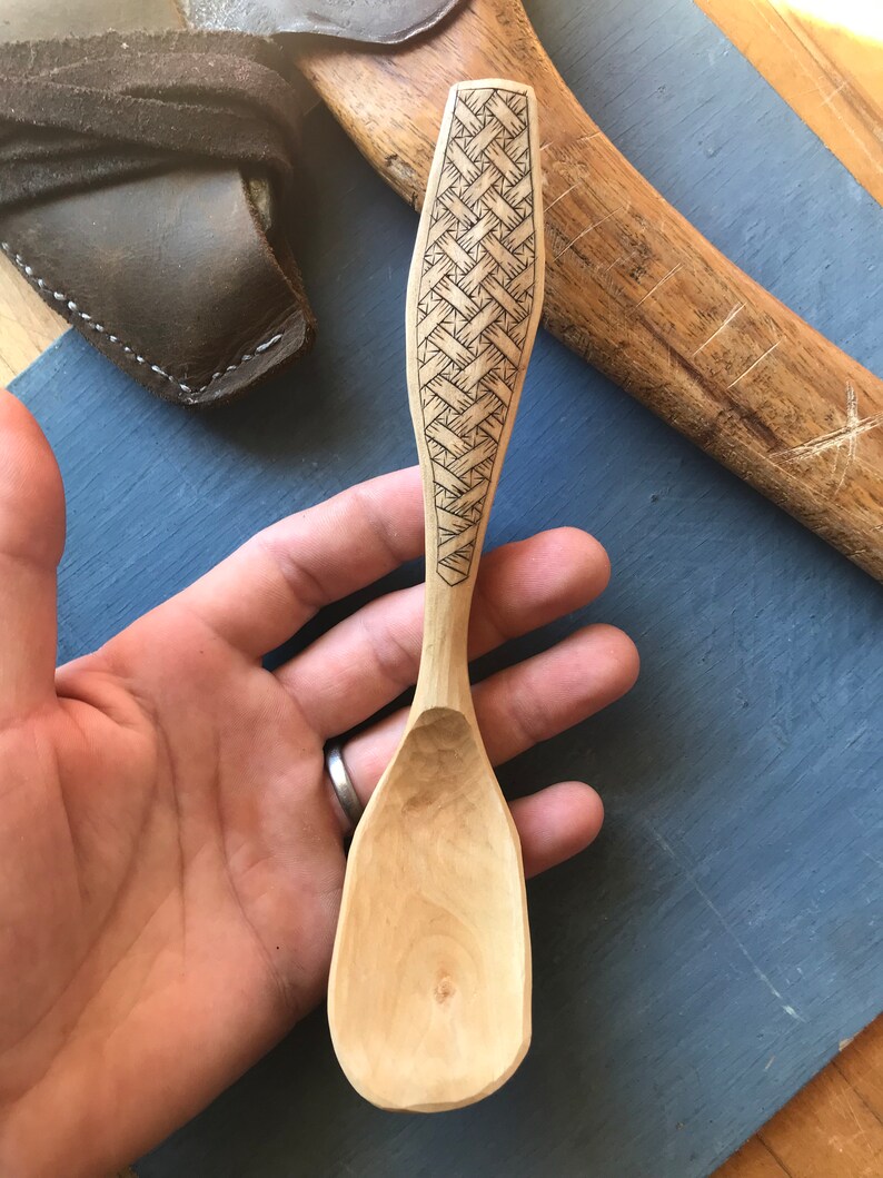 Pear Eating Spoon With Basket Weave Kolrosing - Etsy