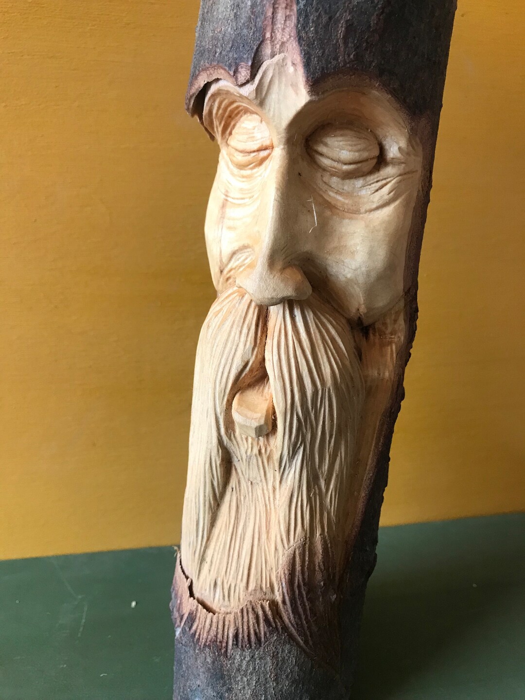 Sleeping Tree Man Carved in Maple Branch. - Etsy