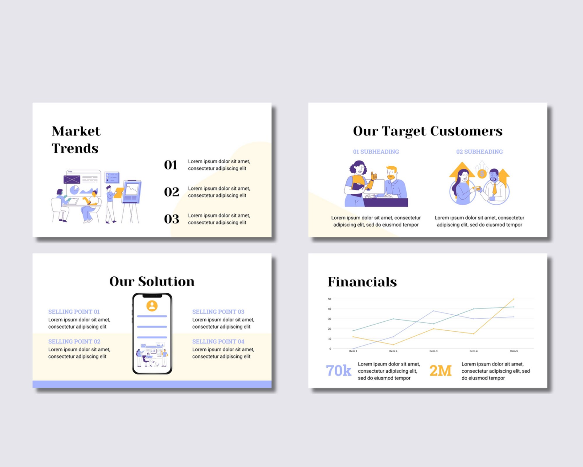 Minimal Modern Powerpoint Presentation Template, Blue Yellow Clean ...