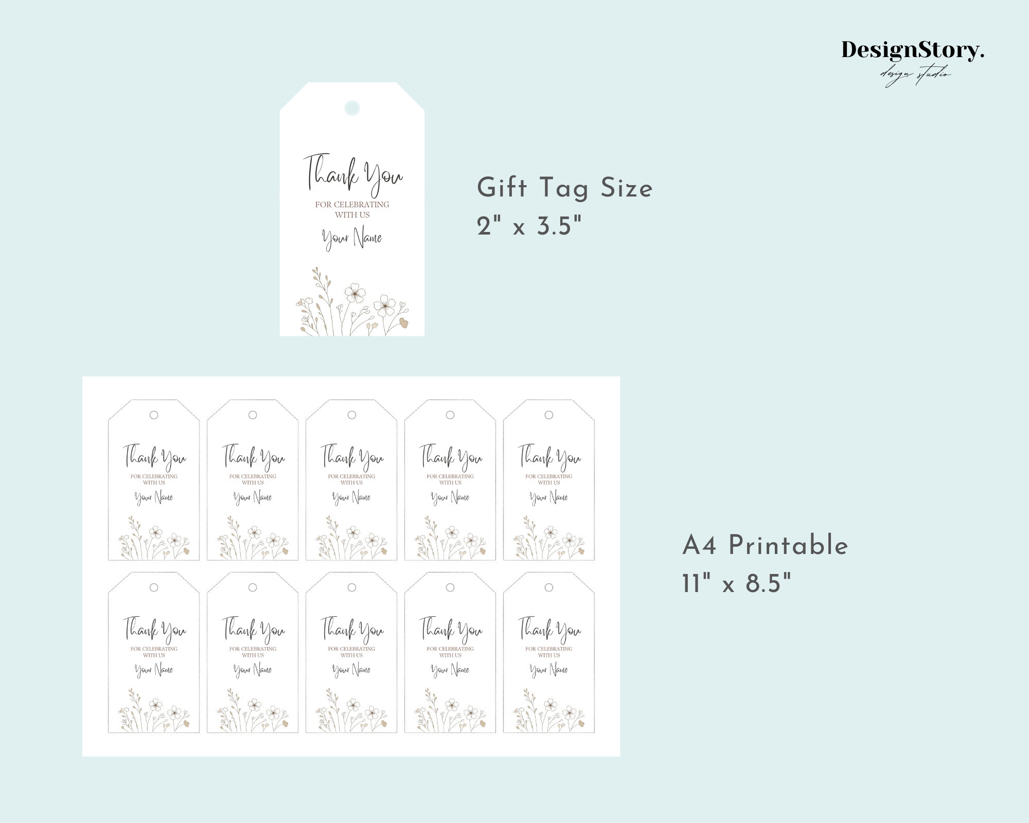 Thank You Gift Tag Template, Printable Thank You Gift Tag, Editable ...