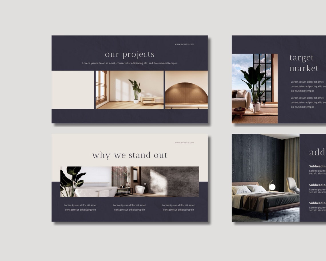 Minimal Modern Powerpoint Presentation Template, Ivory Slate Gray ...