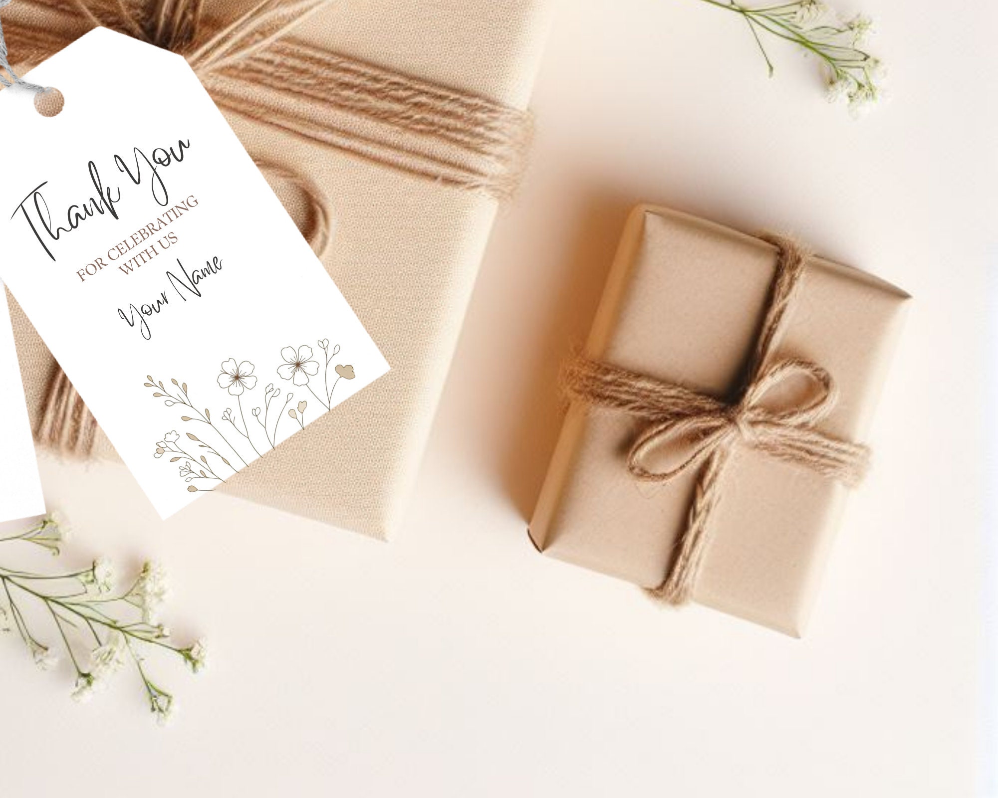 Thank You Gift Tag Template, Printable Thank You Gift Tag, Editable ...