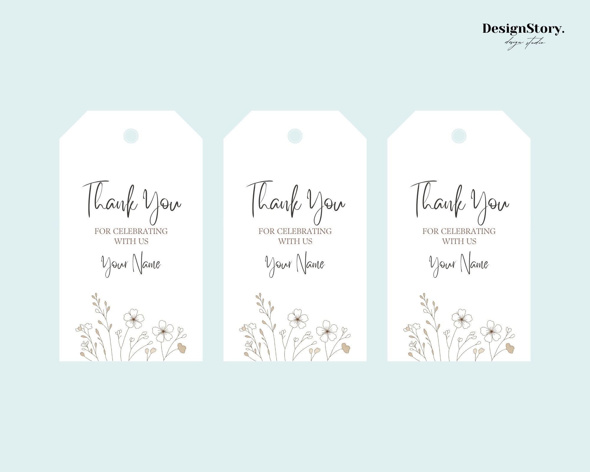 Thank You Gift Tag Template, Printable Thank You Gift Tag, Editable ...