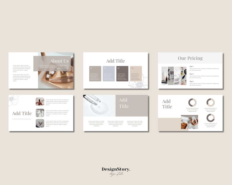 Minimal Modern Powerpoint Presentation Template, Beige & Dusk Blue ...