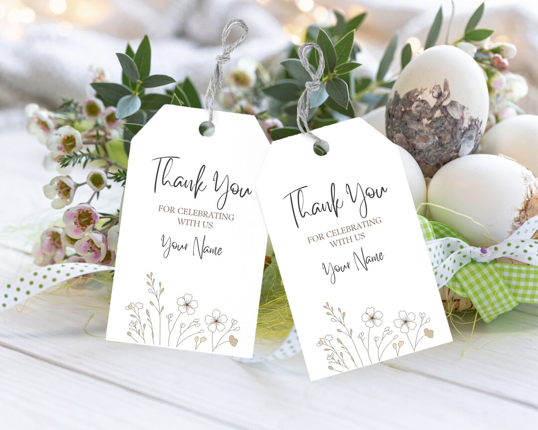 Thank You Gift Tag Template, Printable Thank You Gift Tag, Editable ...