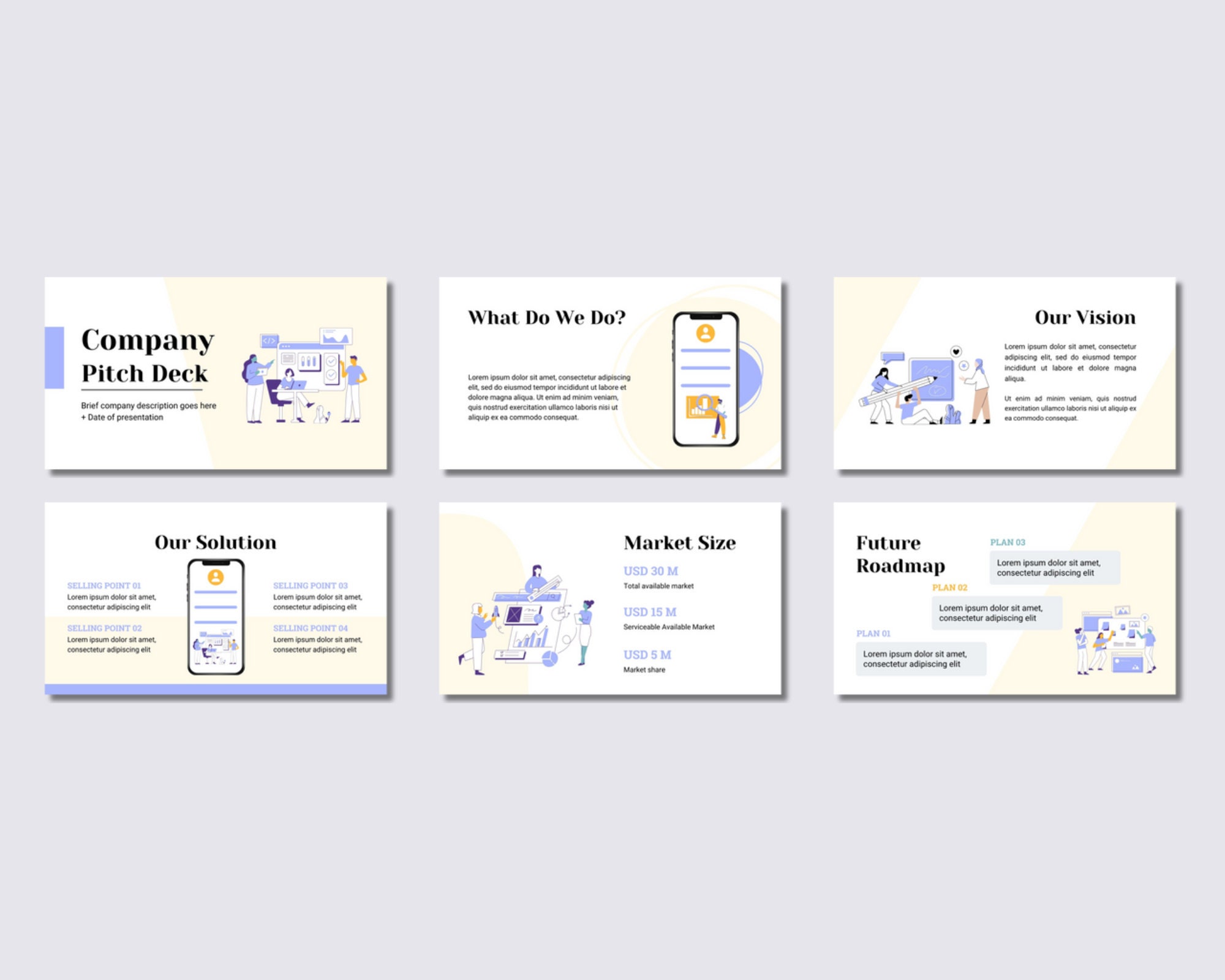 Minimal Modern Powerpoint Presentation Template, Blue Yellow Clean ...
