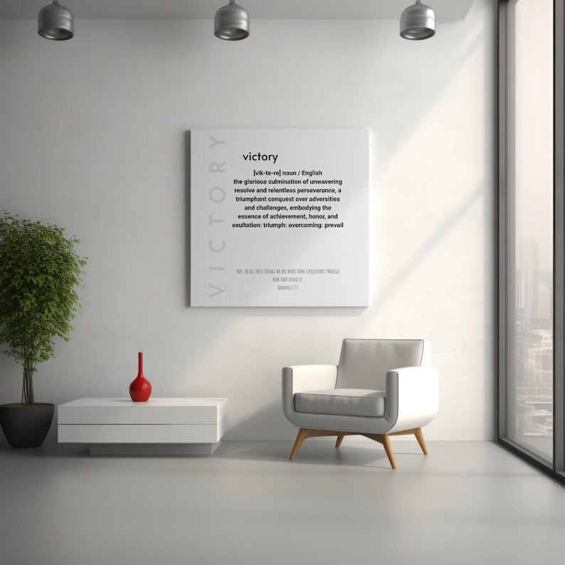 Bible Verse Romans 8:37, Victory Motivational Definition, Wall Art ...