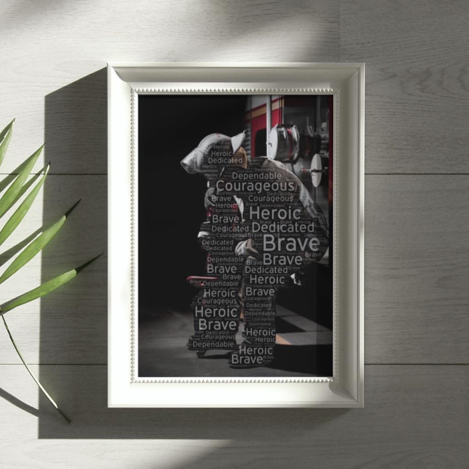 Custom Firefighter Word Cloud Art, Personalize With Your Own Words ...