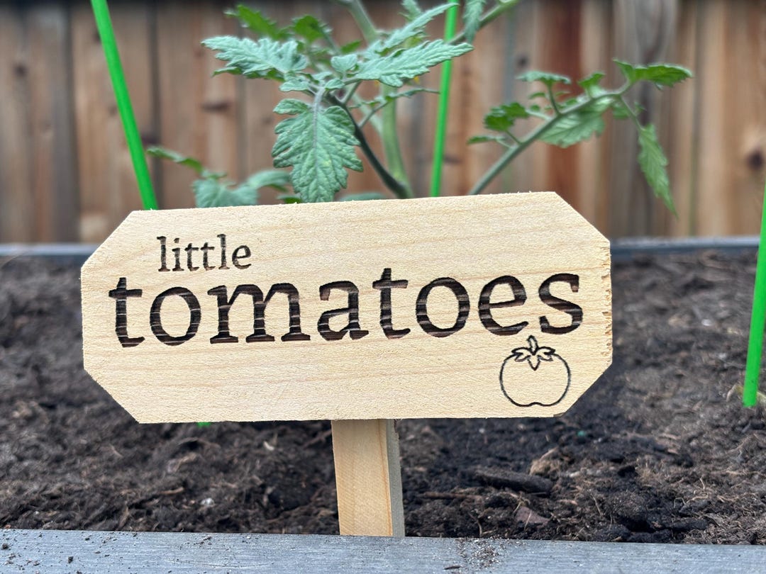 Custom Cedar Garden Sign – Personalized Plant Marker for Vegetables or ...