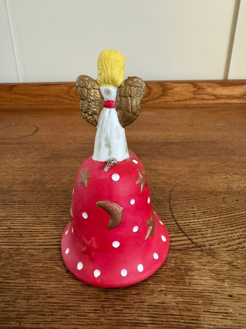 Vintage Ceramic Angel Christmas Bell Playing Mandora Instrument Holiday ...