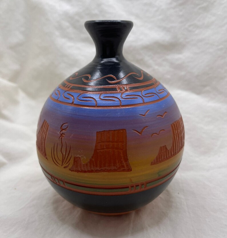 Native American Navajo Red Clay Smoke Pot Signed by Artist - Etsy