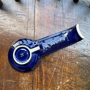 Vintage HLC Fiesta USA Cobalt Blue Homer Laughlin Spoon Rest Holder ...