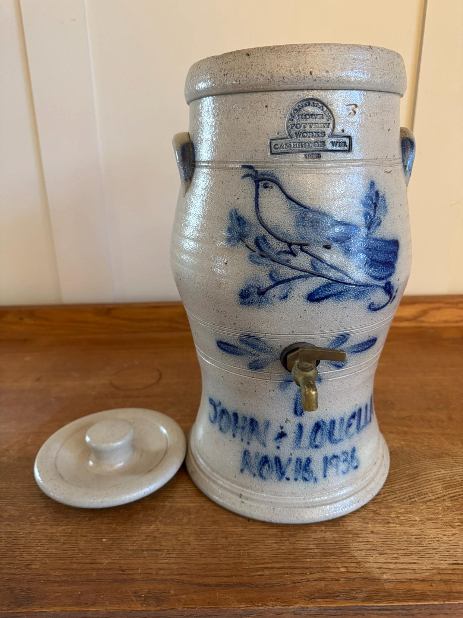 Vintage Rowe Pottery Water Cooler: Salt Glazed Drink Dispenser With ...