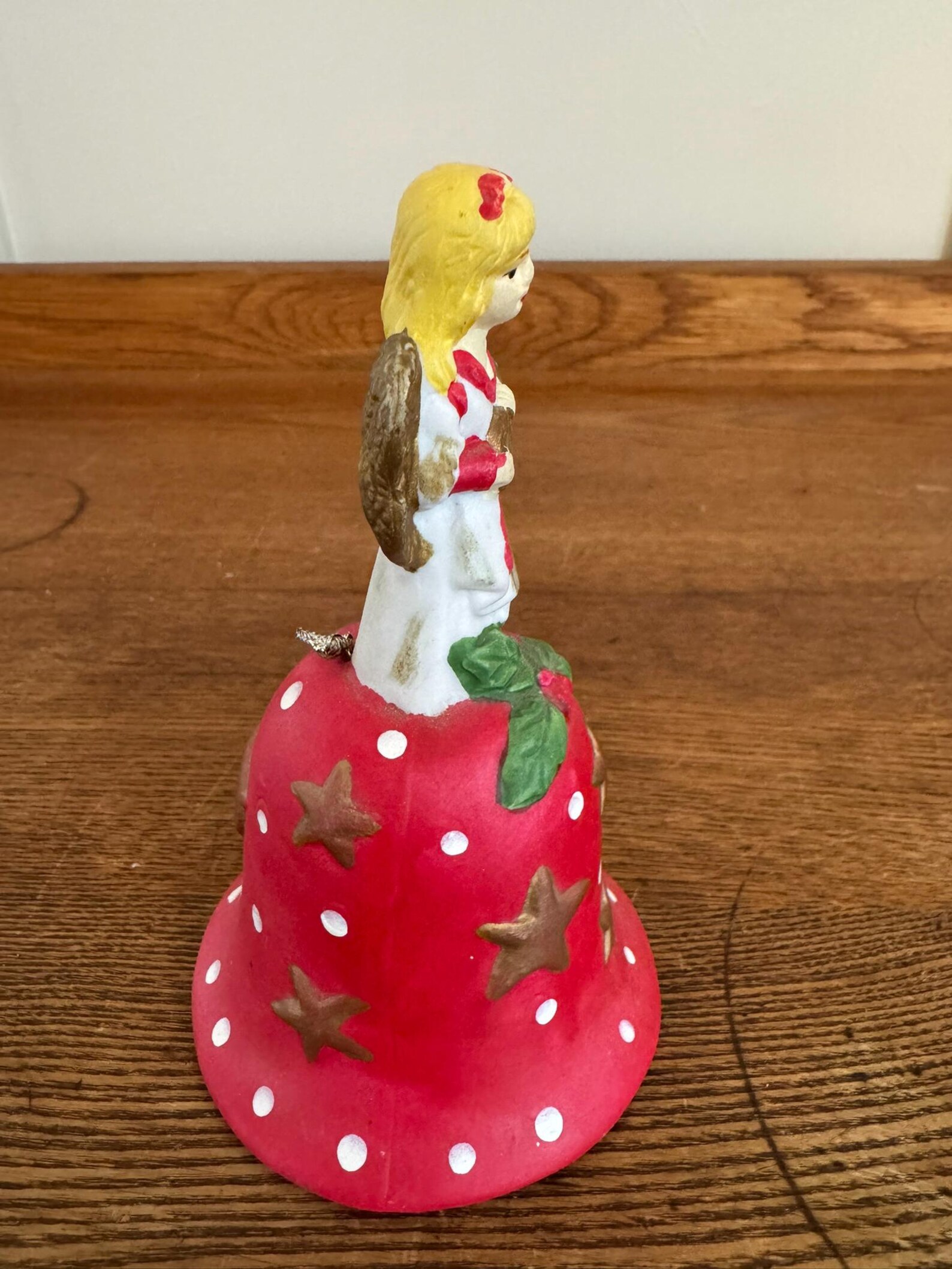 Vintage Ceramic Angel Christmas Bell Playing Mandora Instrument Holiday ...