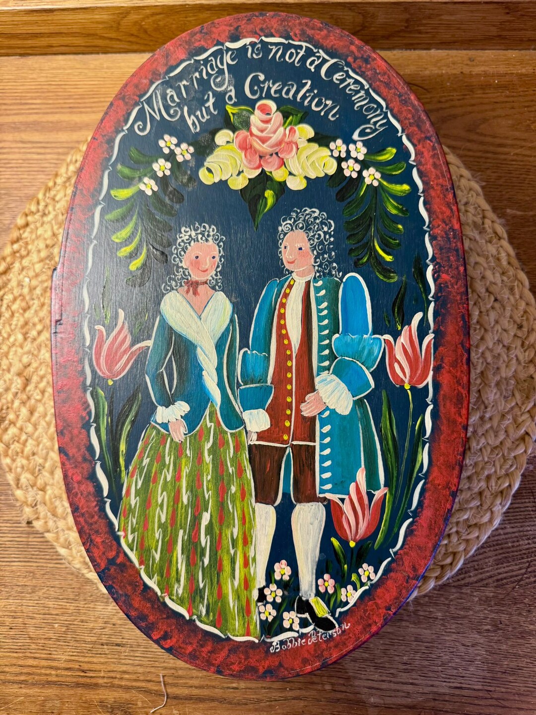 Large Vintage Bentwood Hand Painted Scandinavian Swedish Dala Painted ...
