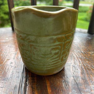 Vintage Oklahoma FRANKOMA POTTERY Small Pitcher/creamer Prairie Green ...