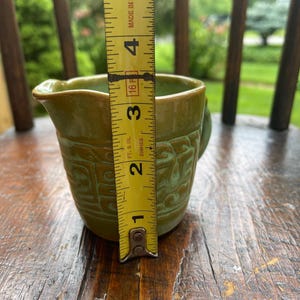 Vintage Oklahoma FRANKOMA POTTERY Small Pitcher/creamer Prairie Green ...